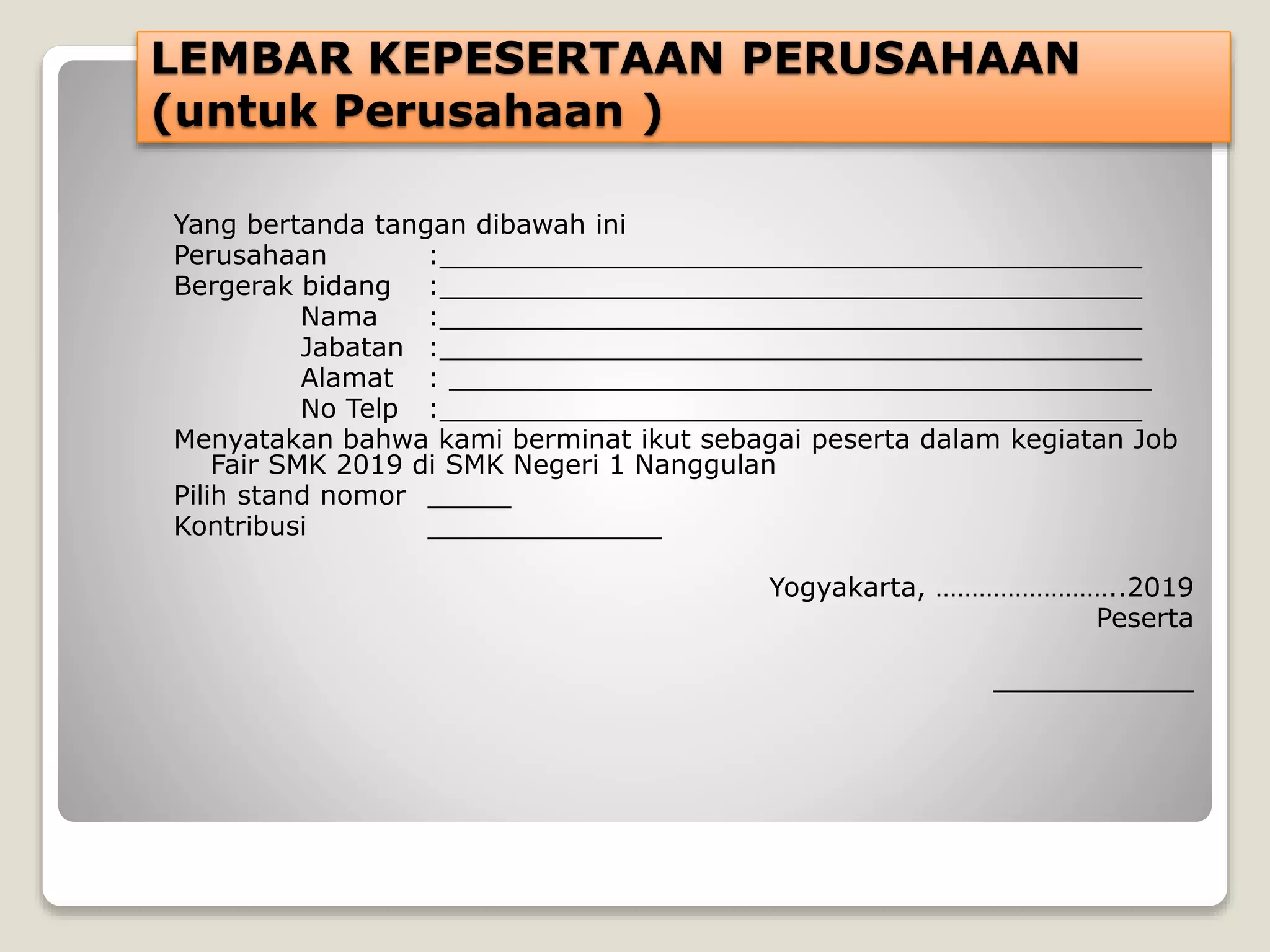 Proposal jobfair 2019 | PPTX