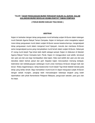 Proposal kajian tindakan | DOCX