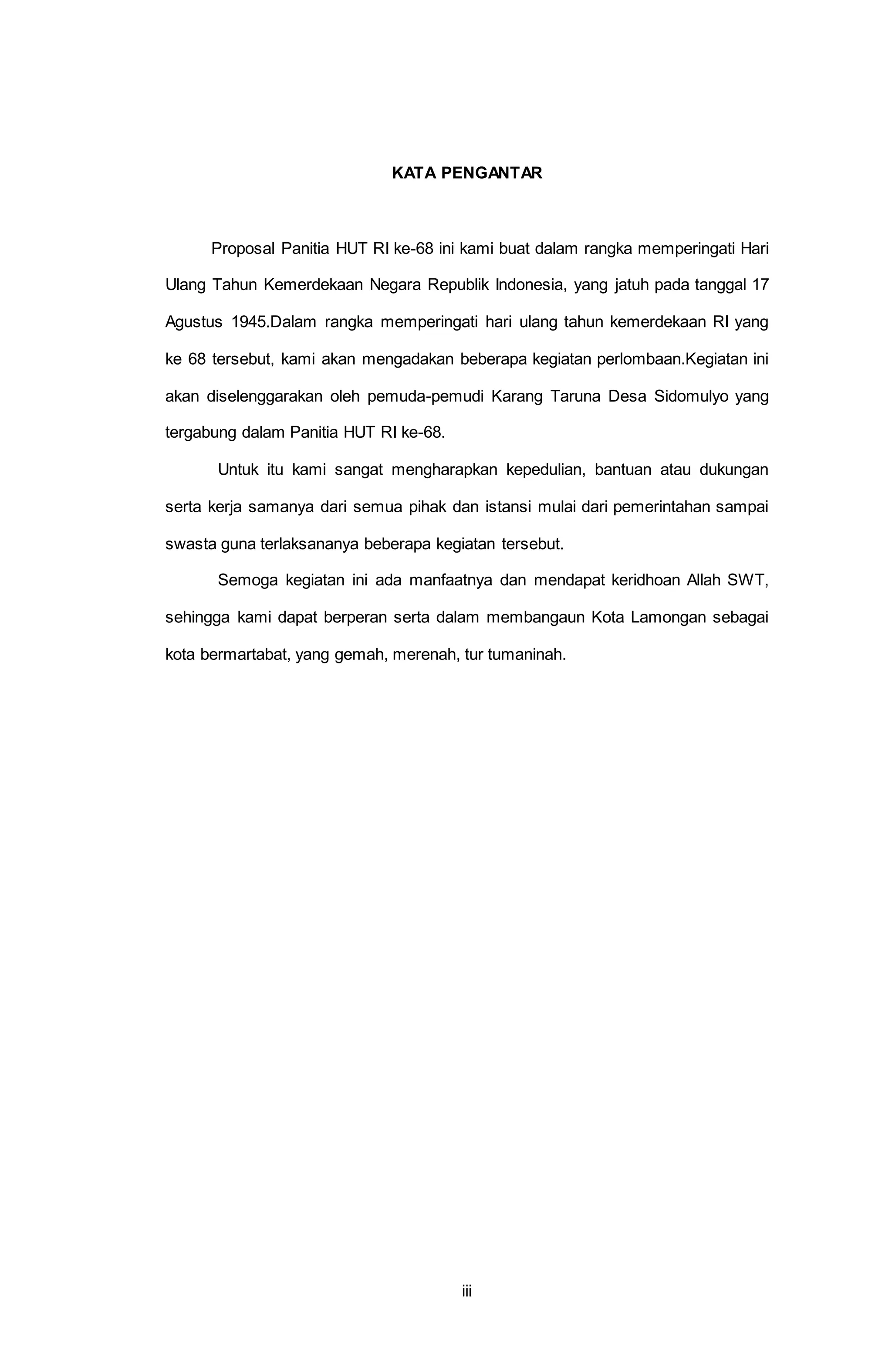 Proposal kegiatan 17 agustus | DOCX
