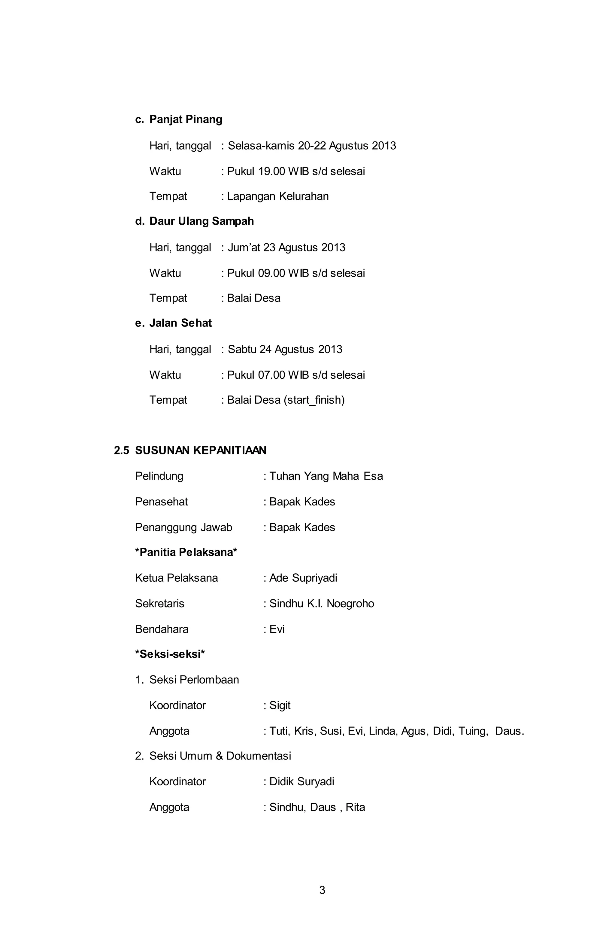 Proposal kegiatan 17 agustus | DOCX