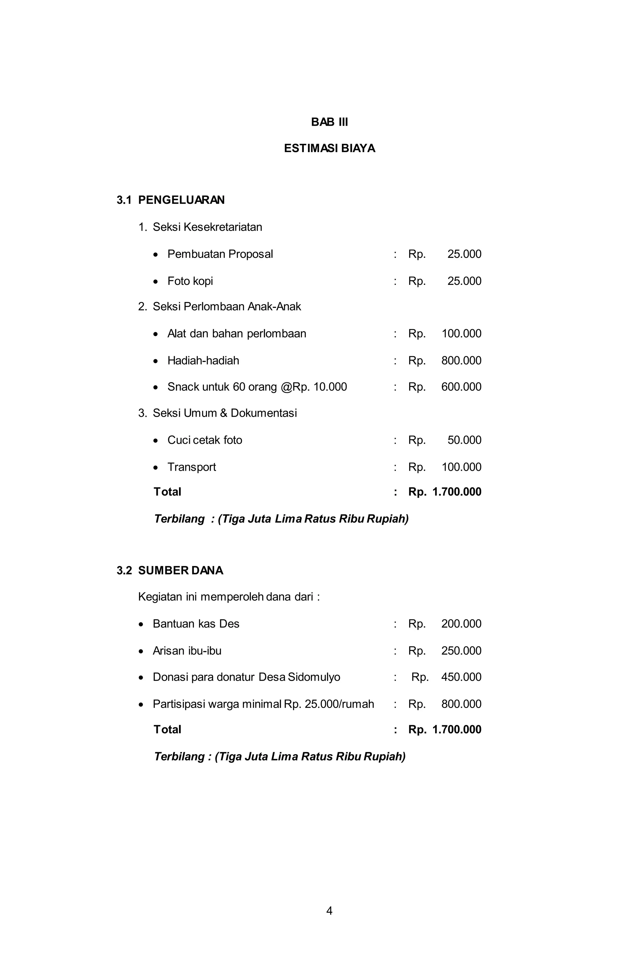 Proposal kegiatan 17 agustus | DOCX