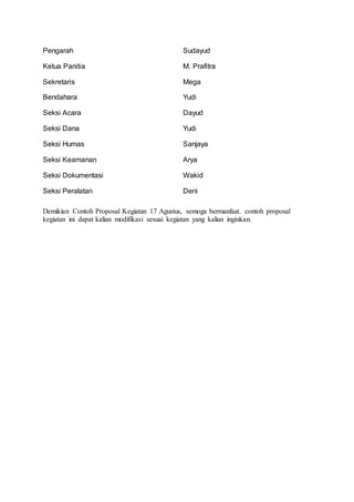 Proposal kegiatan agustusan | PDF