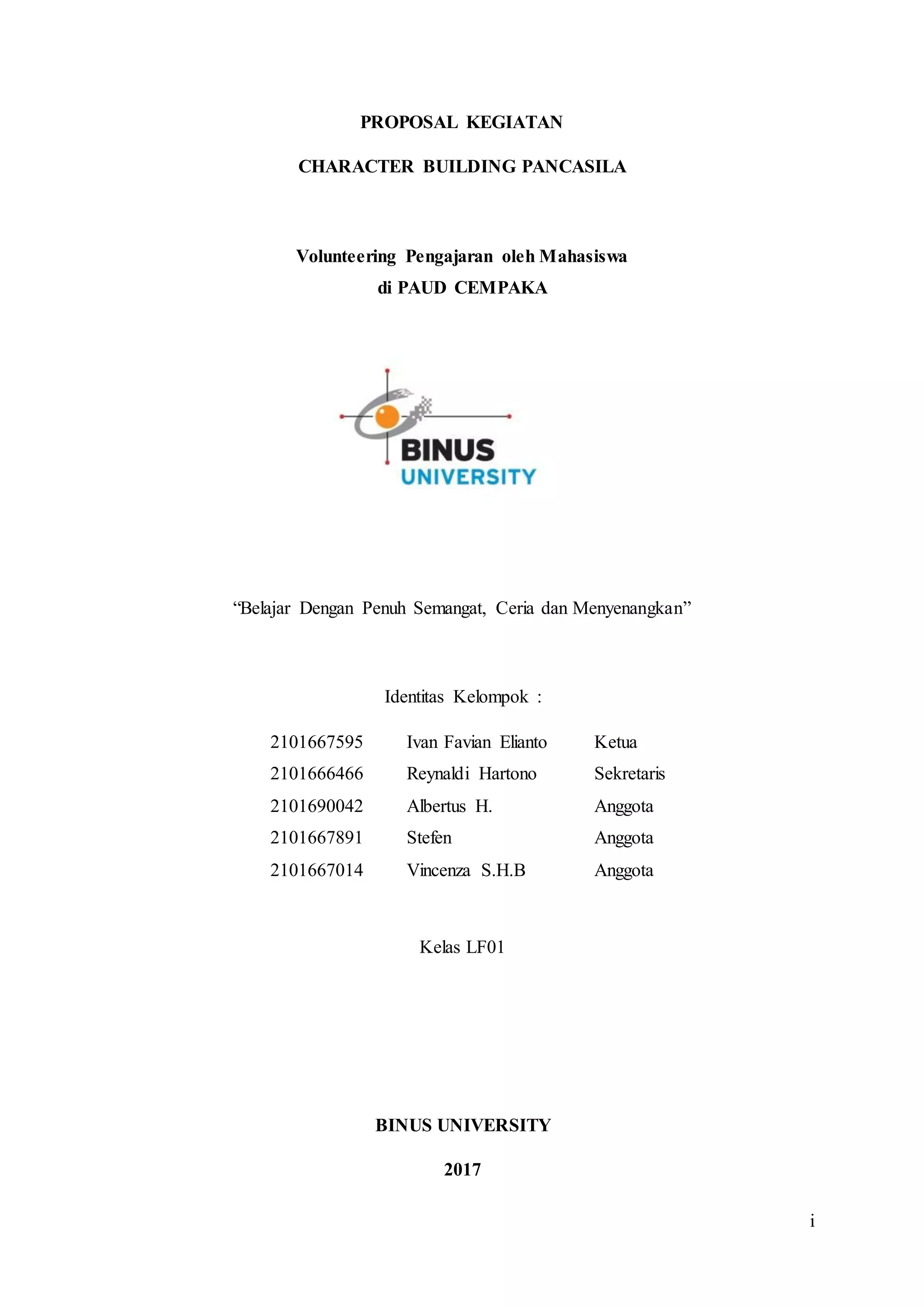 Proposal Kegiatan dan Ringkasan Kegiatan | DOCX