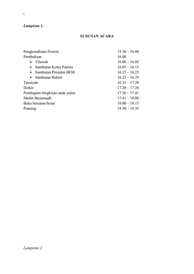 Proposal kegiatan buka bersama USAHID SURAKARTA | PDF