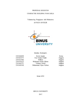 Proposal kegiatan character building | DOCX