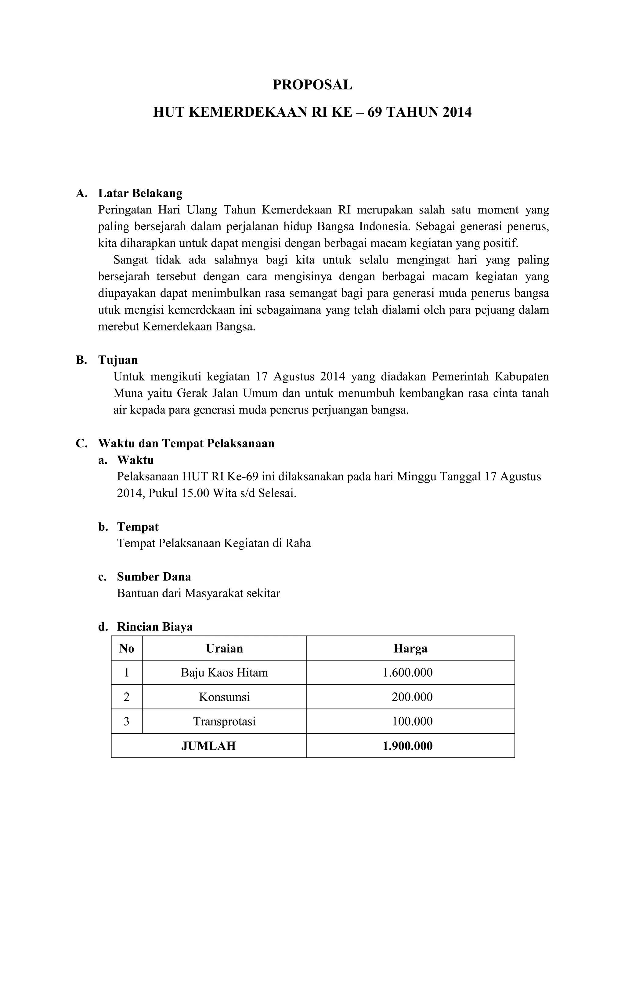 Proposal kegiatan gerak jalan | DOCX