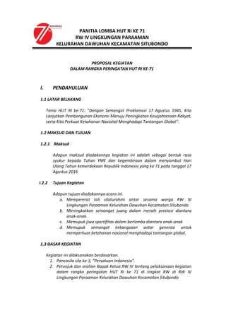 Proposal kegiatan hut ri | PDF