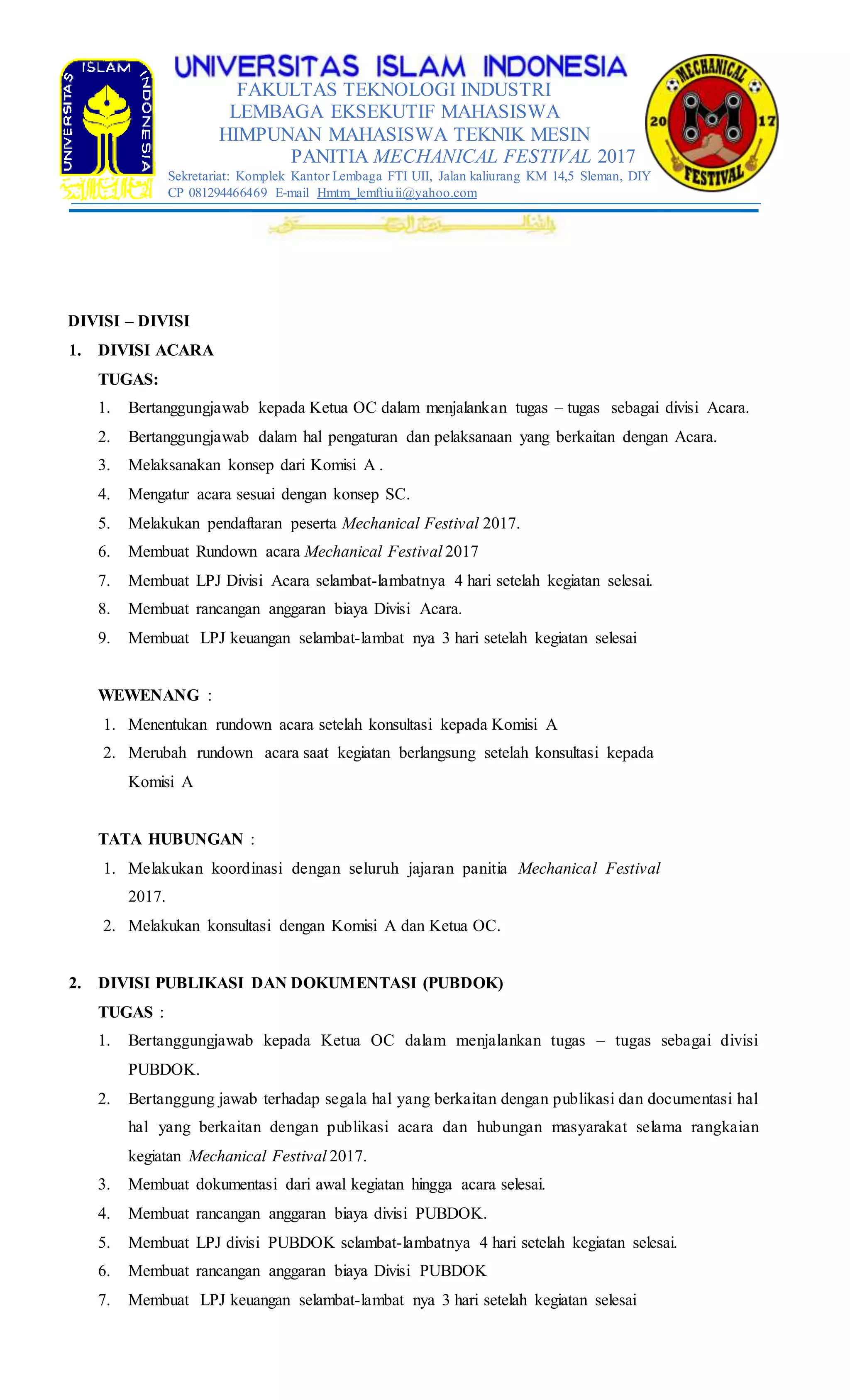 Proposal M Fest 2017 | DOCX