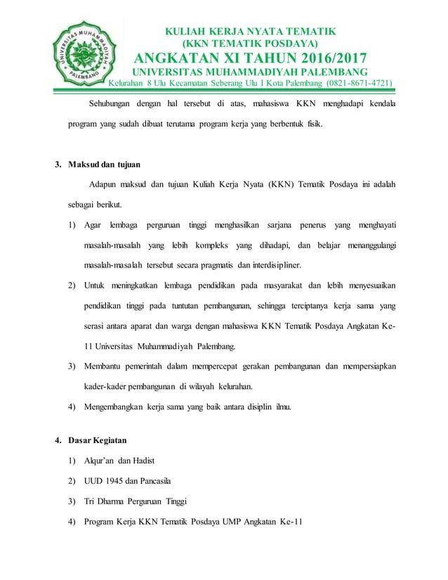 Proposal kegiatan kkn tematik posdaya | PDF