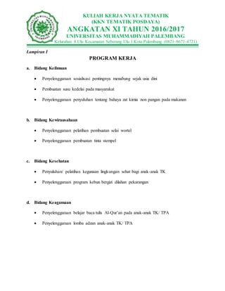 Proposal kegiatan kkn tematik posdaya | DOCX
