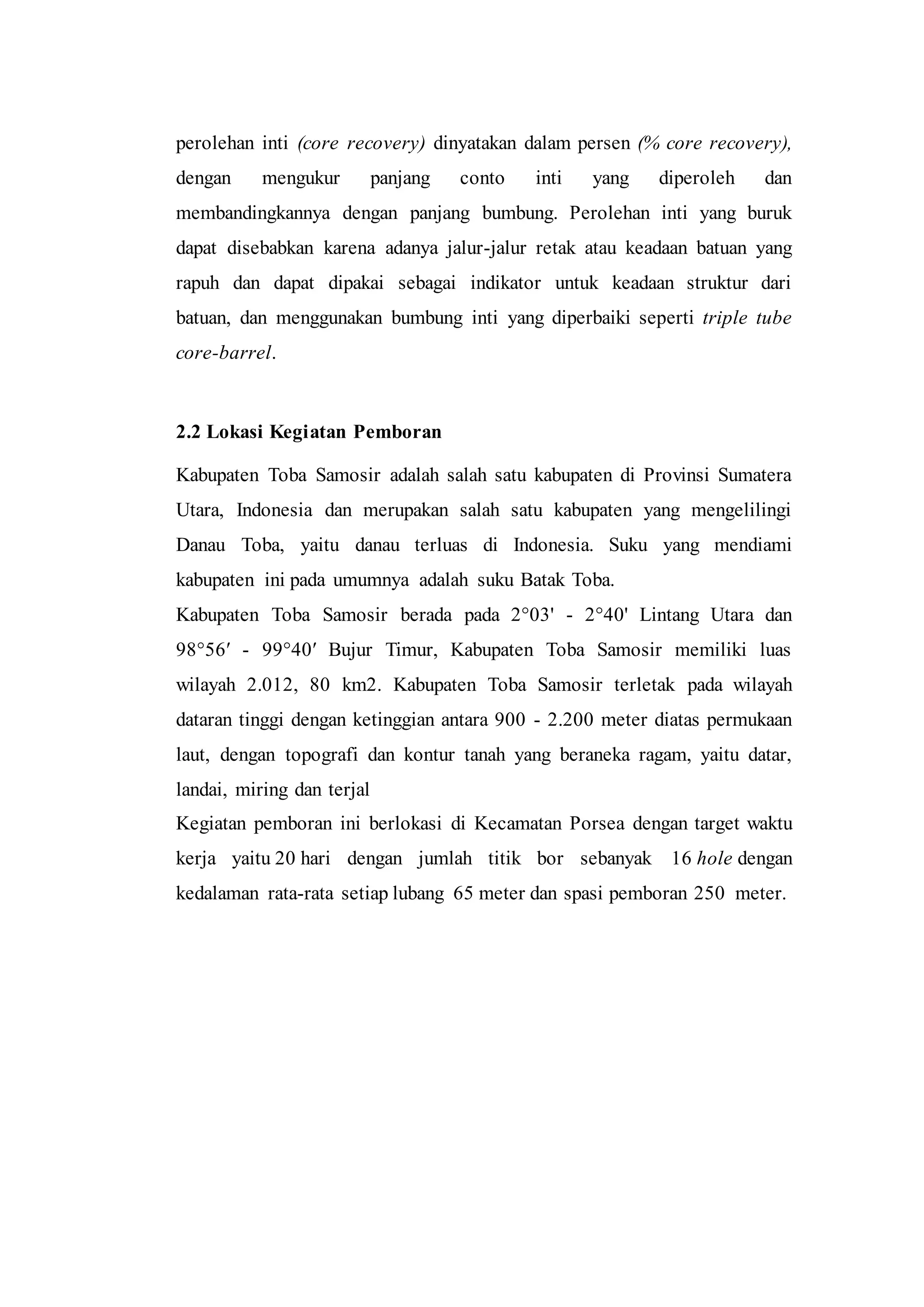 Proposal kegiatan perencanaan pemboran | DOCX