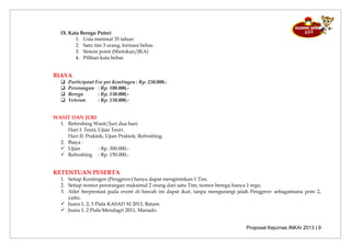 Proposal kejurnas inkai 2013 | PDF