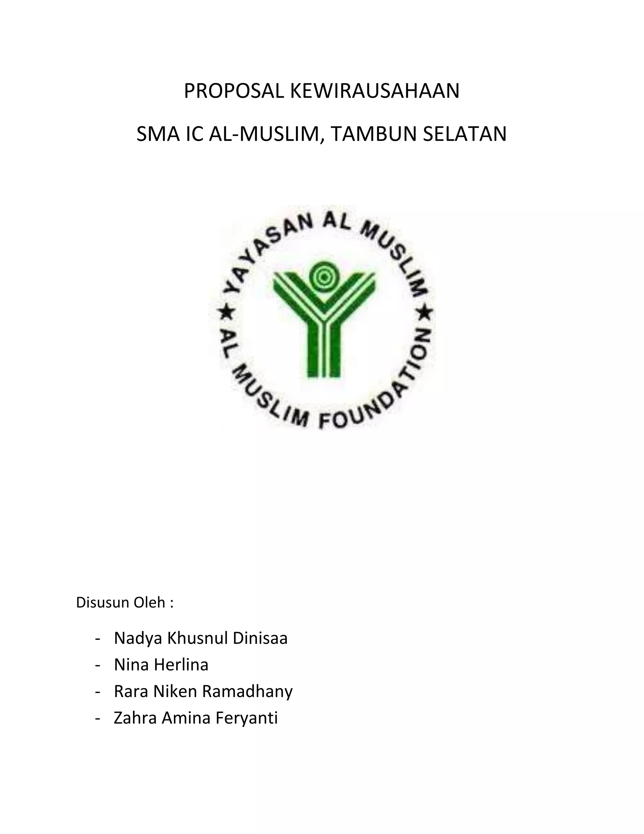 Proposal kewirausahaan 1 | DOCX