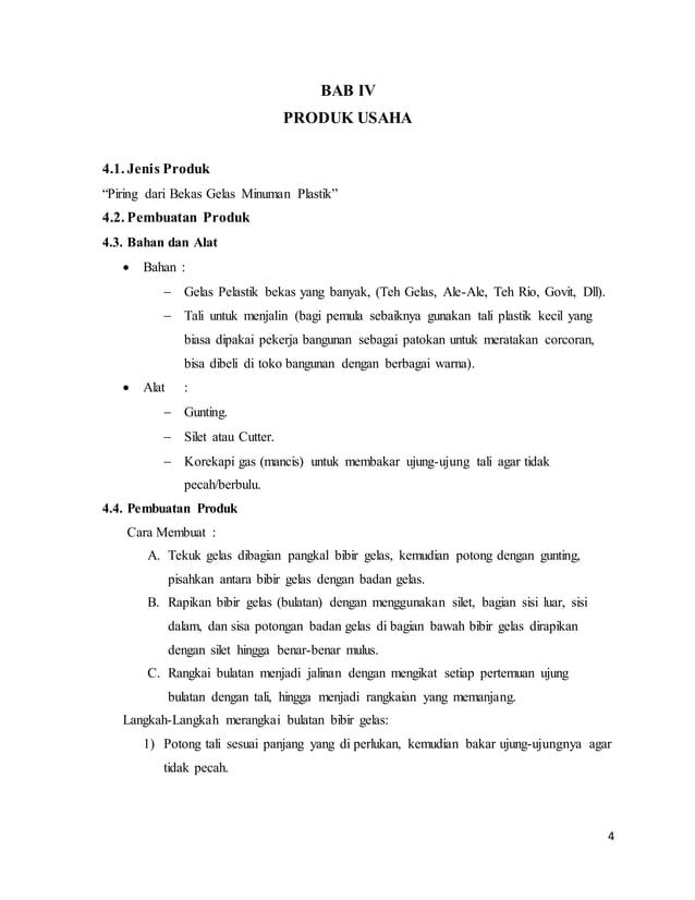 Proposal kewirausahaan usaha | DOCX