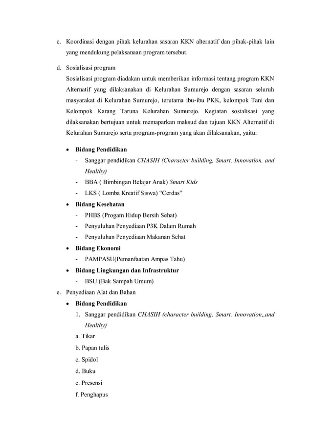 contoh Proposal kkn | PDF