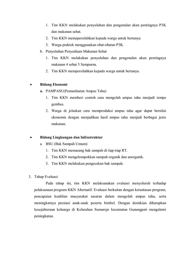 contoh Proposal kkn | PDF