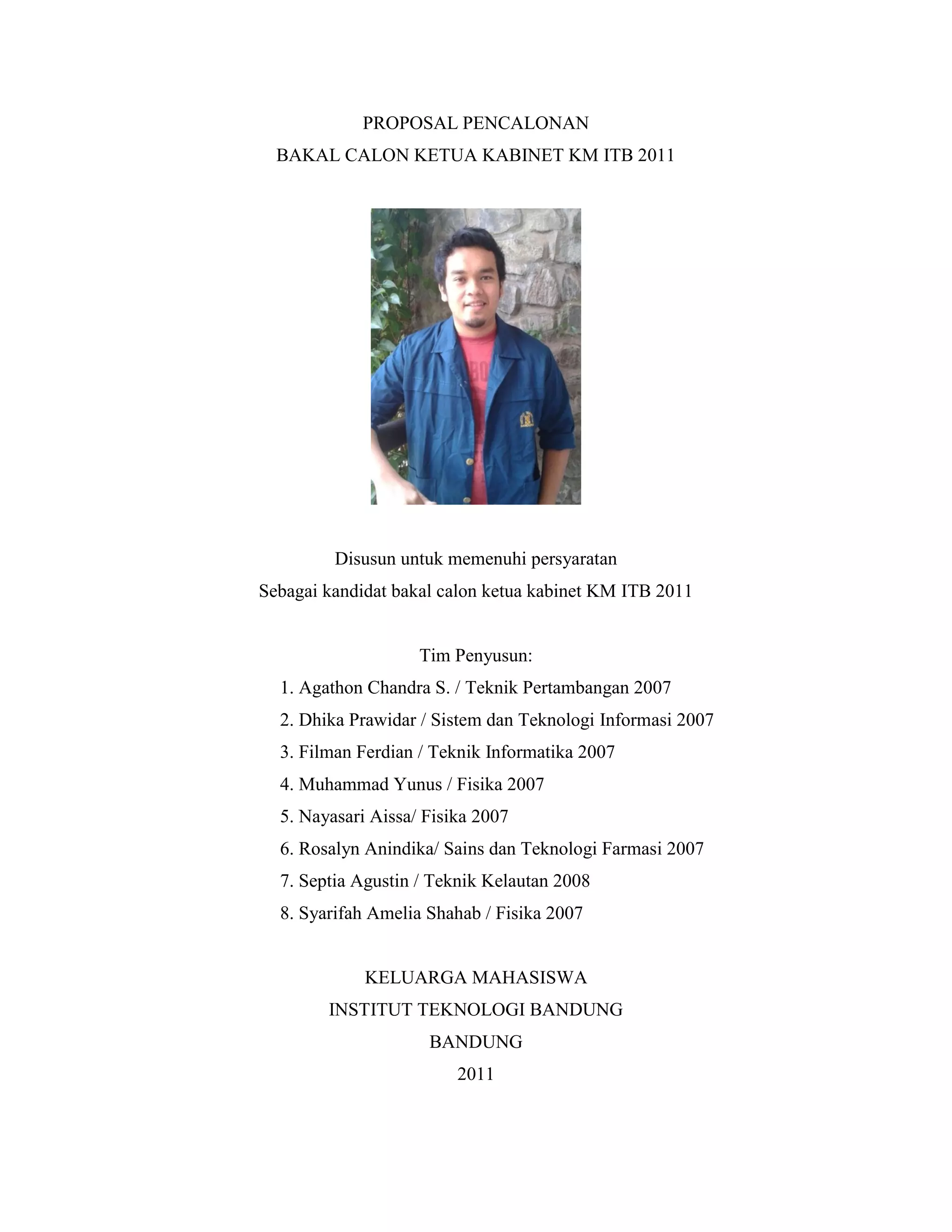 Proposal Pencalonan Filman Ferdian sebagai Presiden KM ITB | PDF