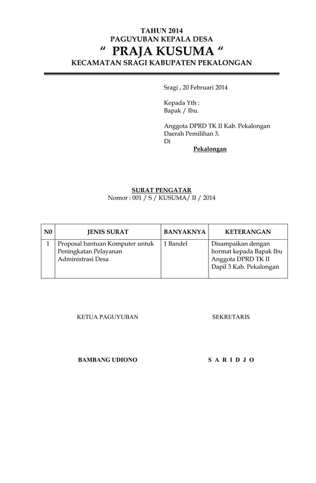 Proposal komputer Praja Kusuma | DOCX
