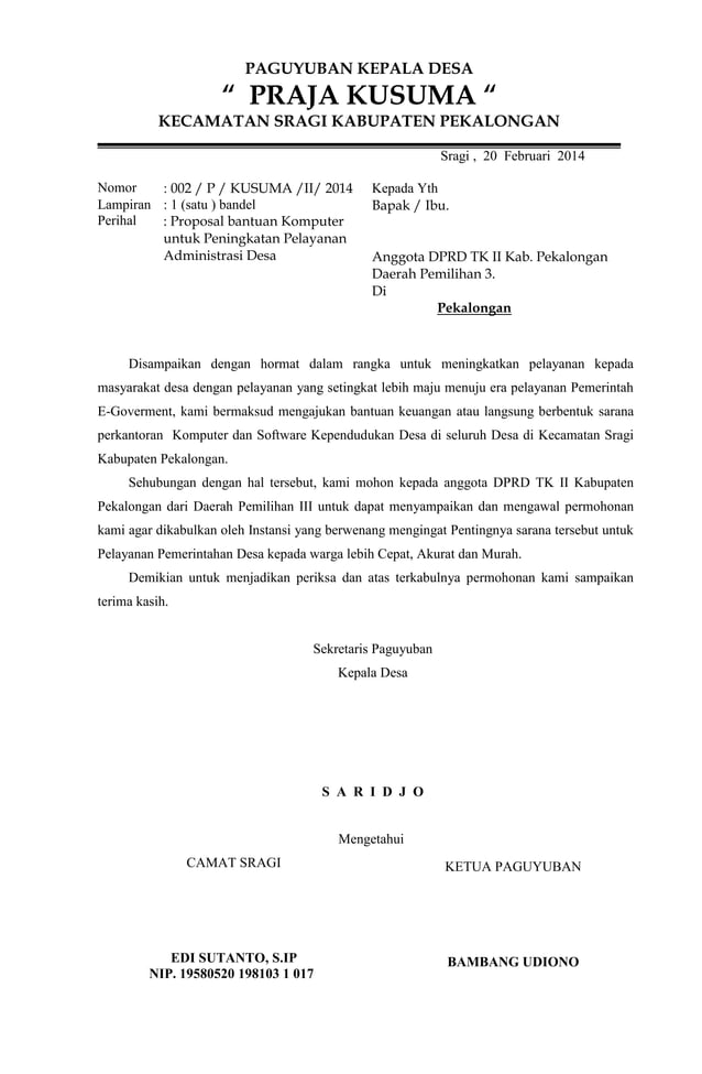 Proposal komputer Praja Kusuma | DOCX