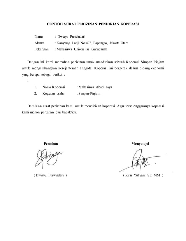 Contoh Proposal Koperasi | DOCX