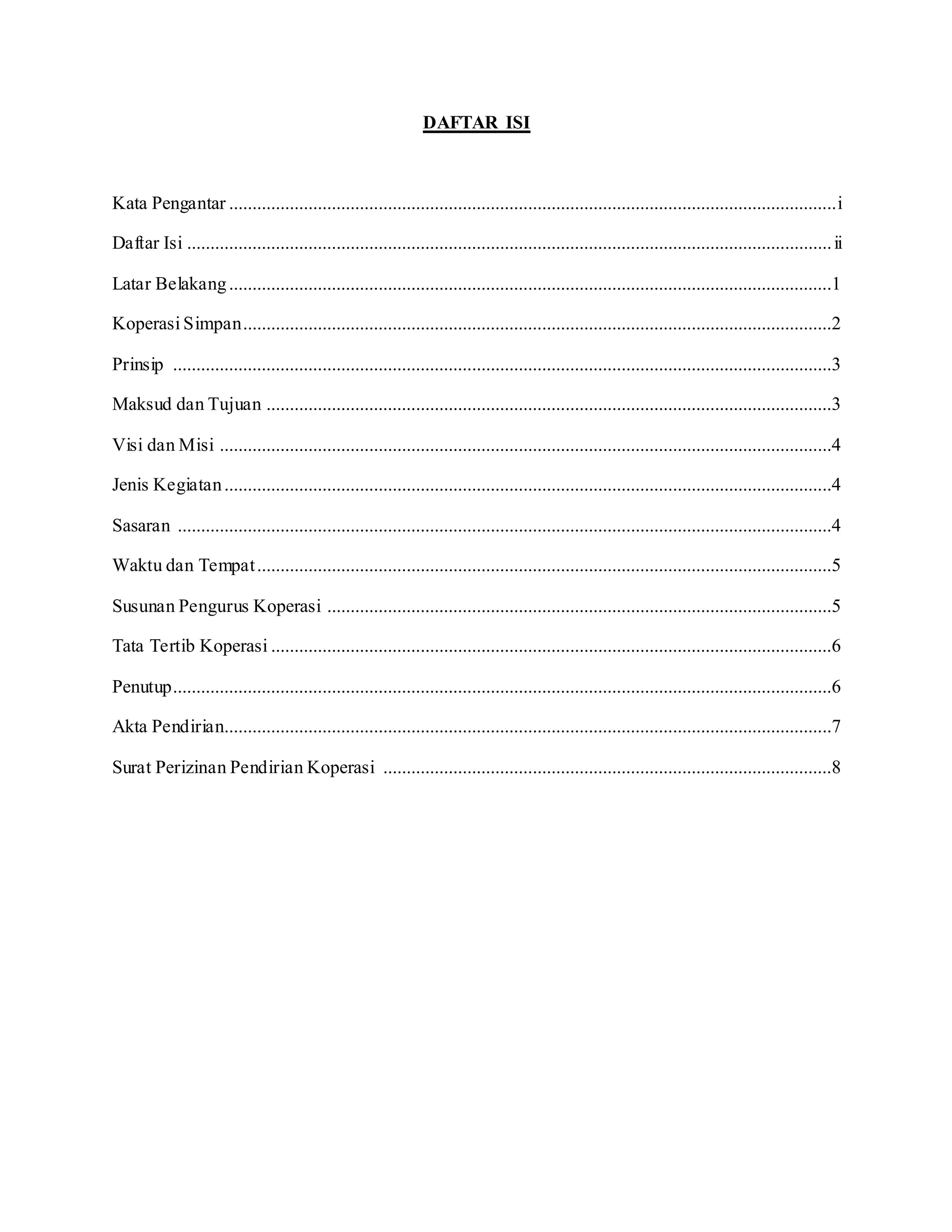 Contoh Proposal Koperasi Abadi Jaya | DOCX
