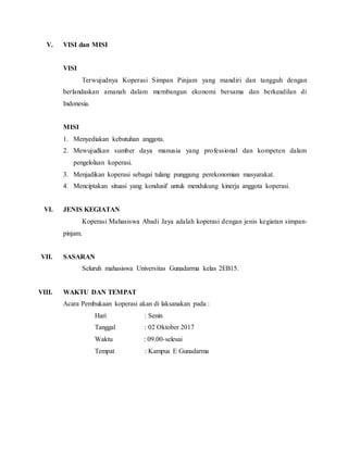Contoh Proposal Koperasi Abadi Jaya | DOCX