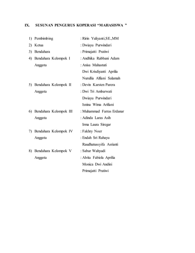 Contoh Proposal Koperasi Abadi Jaya | DOCX