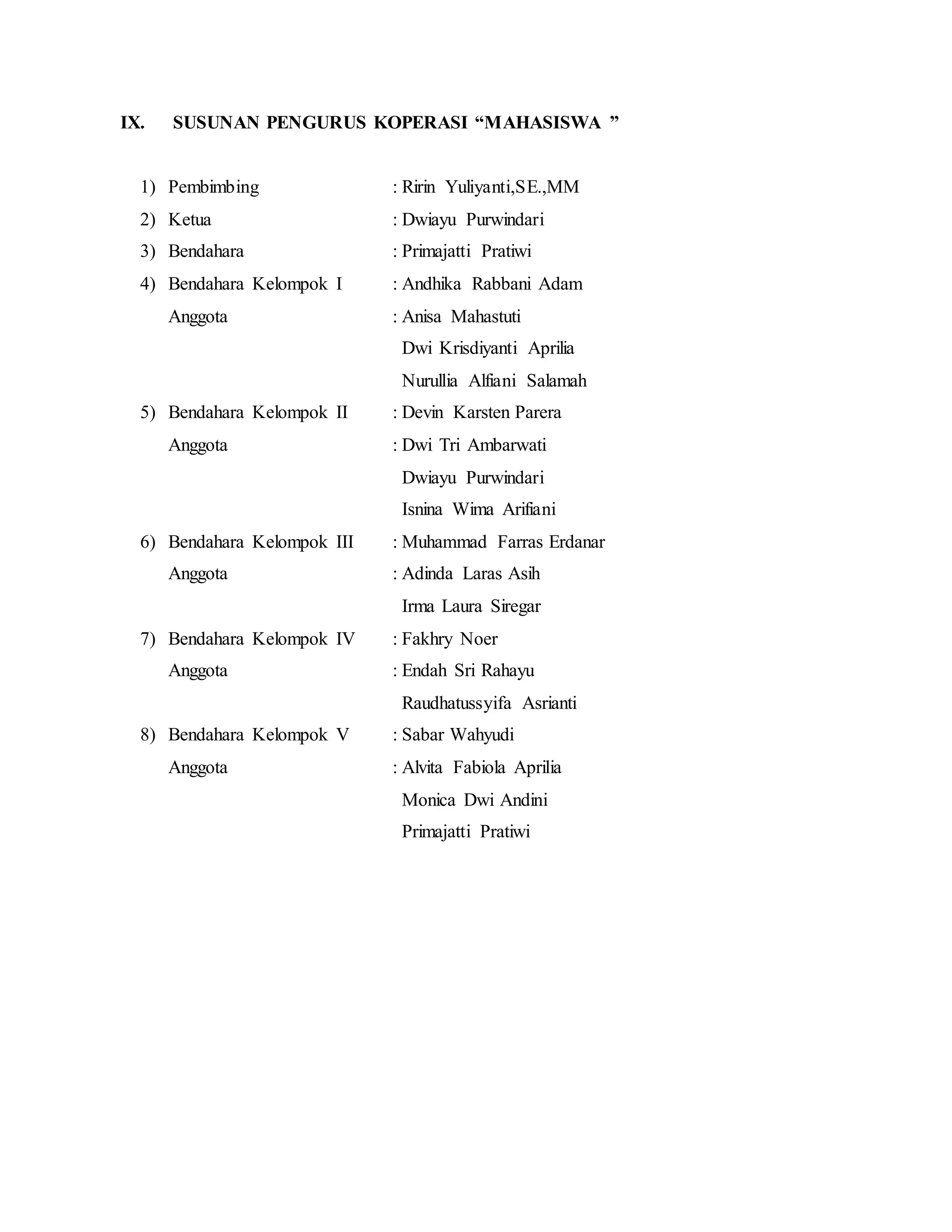 Contoh Proposal koperasi | DOCX