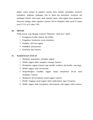 Contoh Proposal koperasi | DOCX