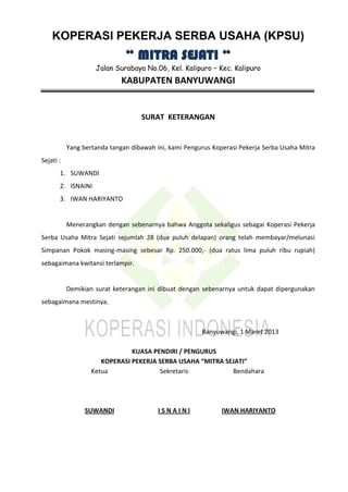 Proposal koperasi copy | DOCX