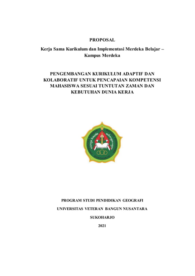 Proposal ksk mbkm universitas veteran bangun nusantara sukoharjo ...