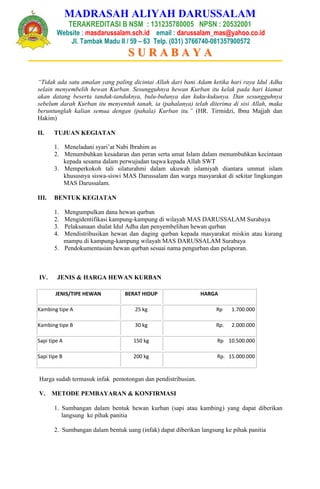 Proposal kurban idul adha 1432 h p | DOCX