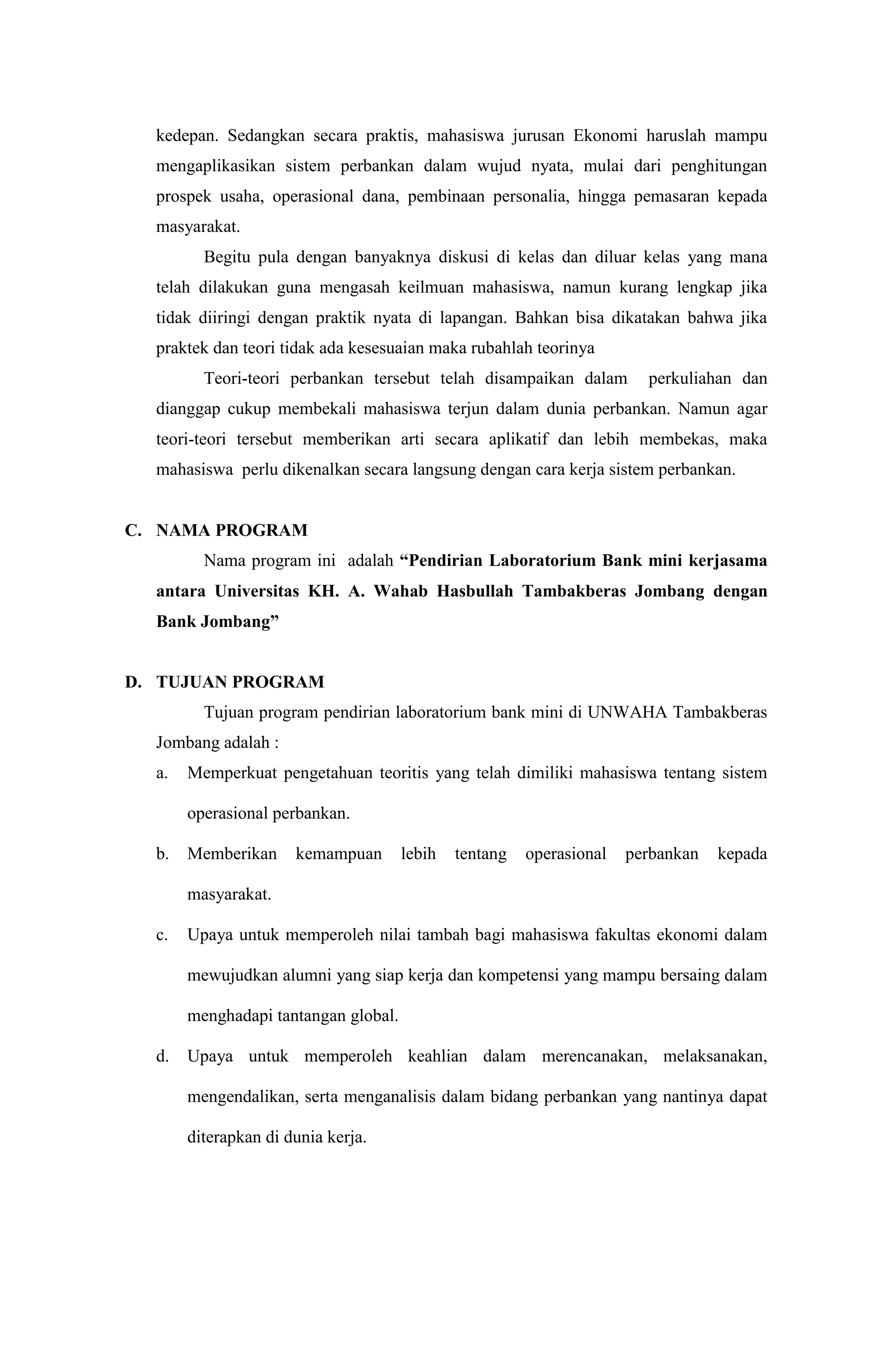 Proposal lab bank mini | PDF