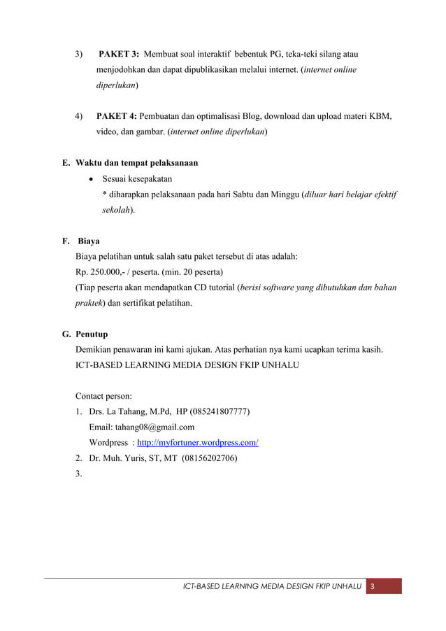 Proposal la tahang | PDF
