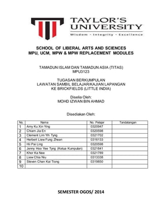 Proposal lawatan ke brickfields (little india) | PDF