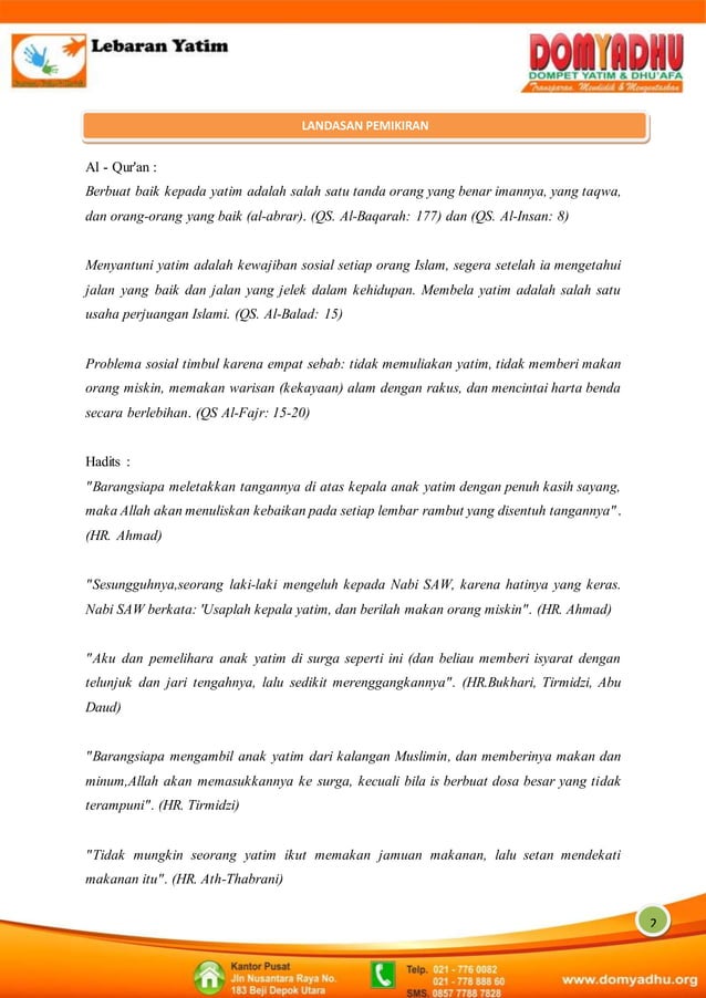 Proposal Lebaran Yatim YAYASAN DOMYADHU | DOCX