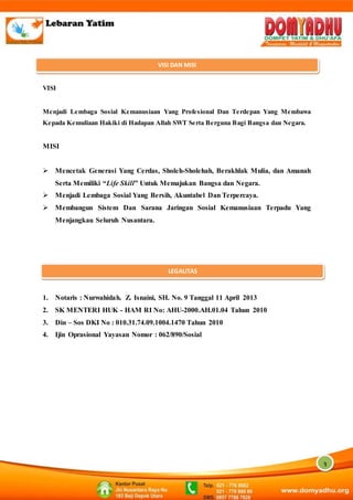 Proposal Lebaran Yatim YAYASAN DOMYADHU | DOCX