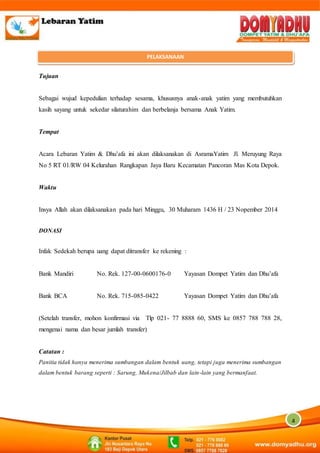 Proposal Lebaran Yatim YAYASAN DOMYADHU | DOCX