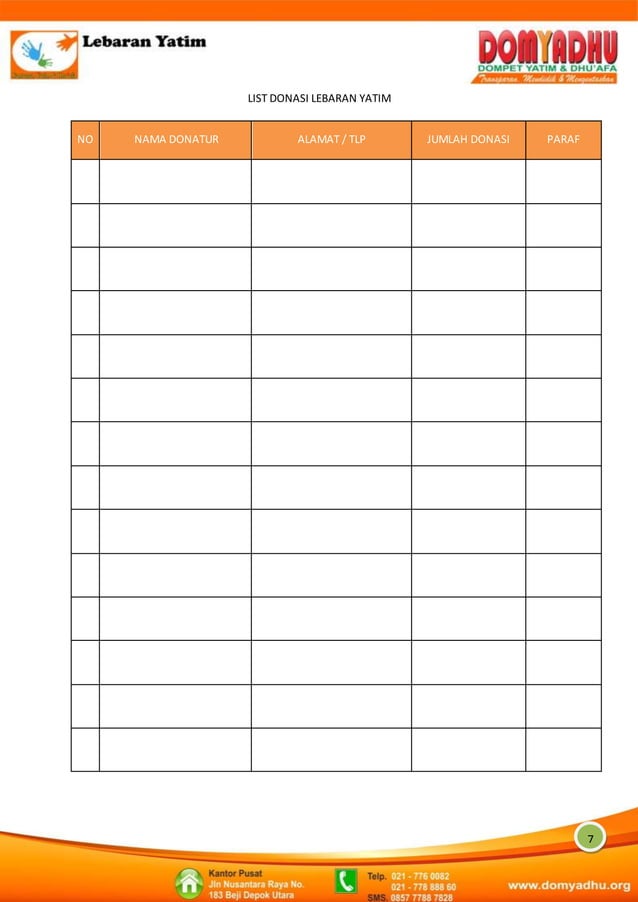 Proposal Lebaran Yatim YAYASAN DOMYADHU | DOCX