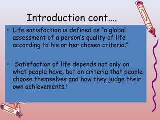 Proposal life satisfaction | PPT