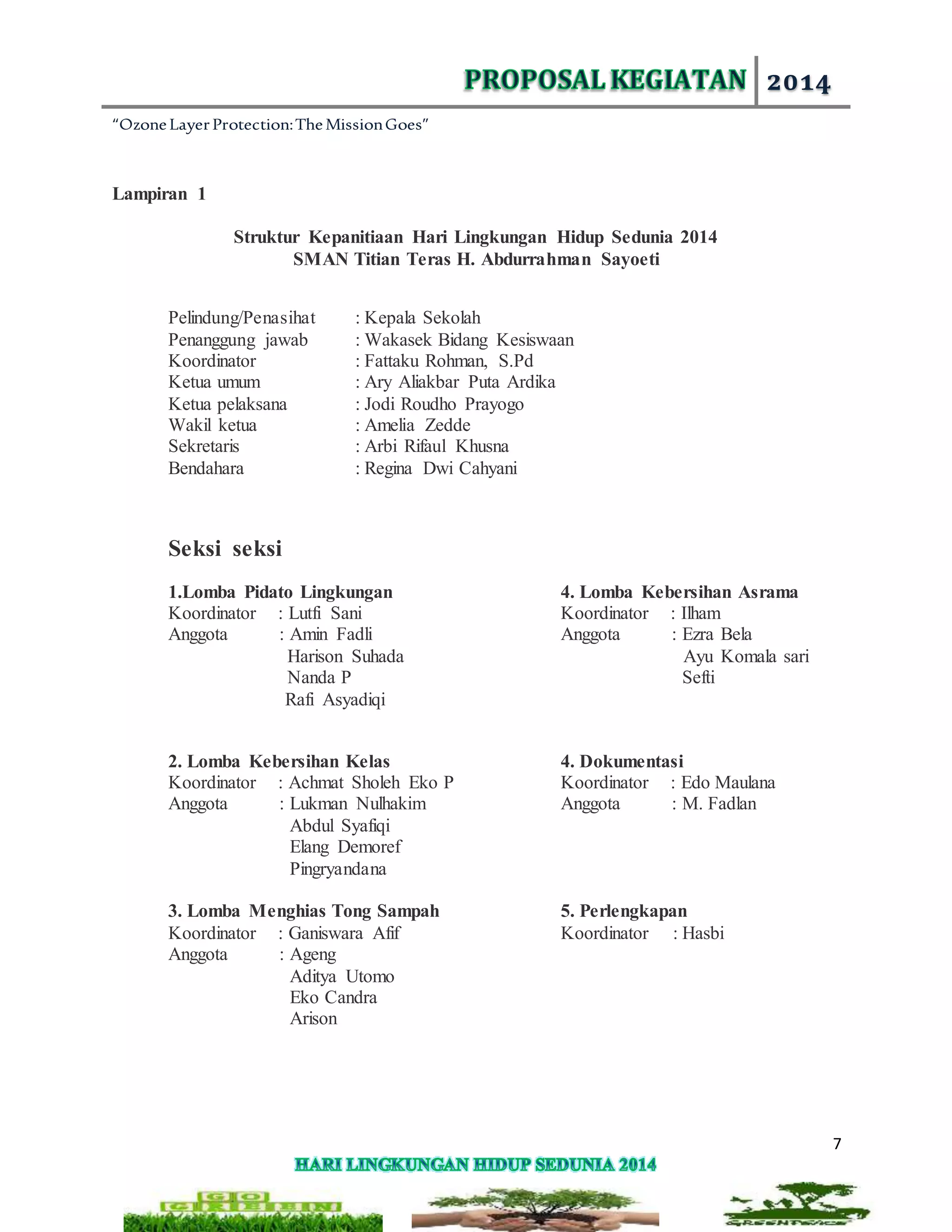 Proposal lingkungan 2014 | DOCX
