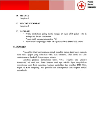PMR SMA Negeri 15 Tangerang - Proposal Lomba CROSS | DOCX