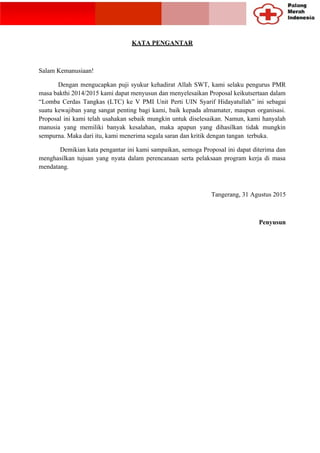 PMR SMA Negeri 15 Tangerang - Proposal Lomba LTC | DOCX