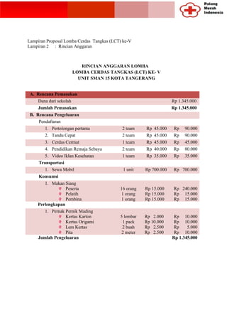 PMR SMA Negeri 15 Tangerang - Proposal Lomba LTC | PDF