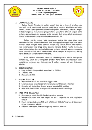 PMR SMA Negeri 15 Tangerang - Proposal Lomba TORCH | DOCX