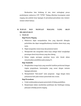 Proposal magang | DOCX