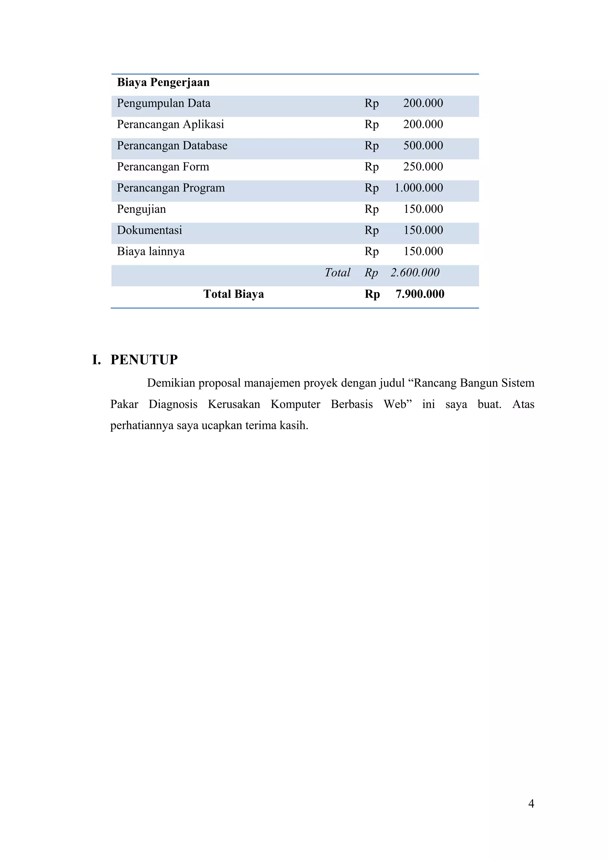 Proposal manajemen proyek | PDF