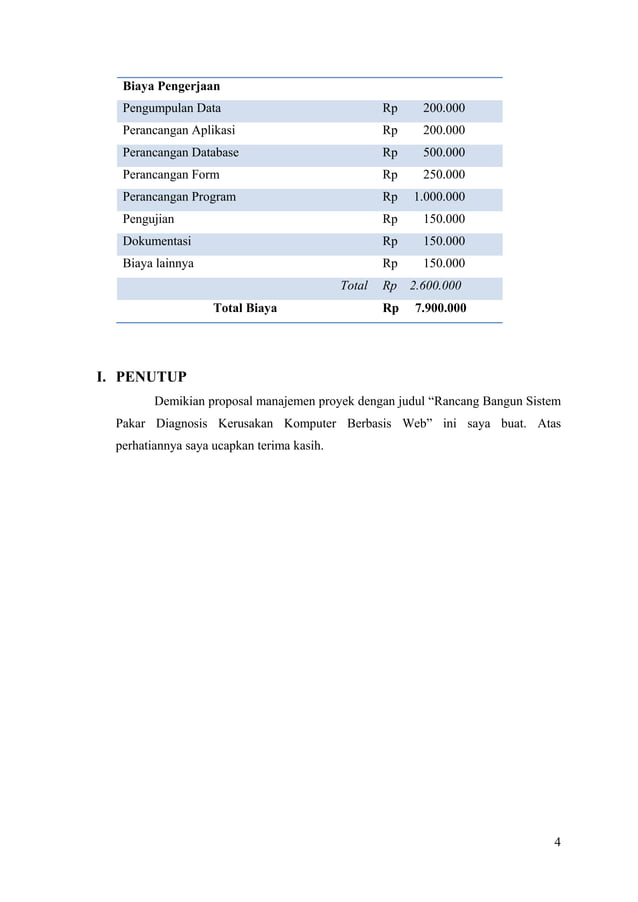 Proposal manajemen proyek | PDF