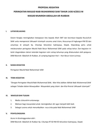 Proposal Maulid 1436 H | DOCX