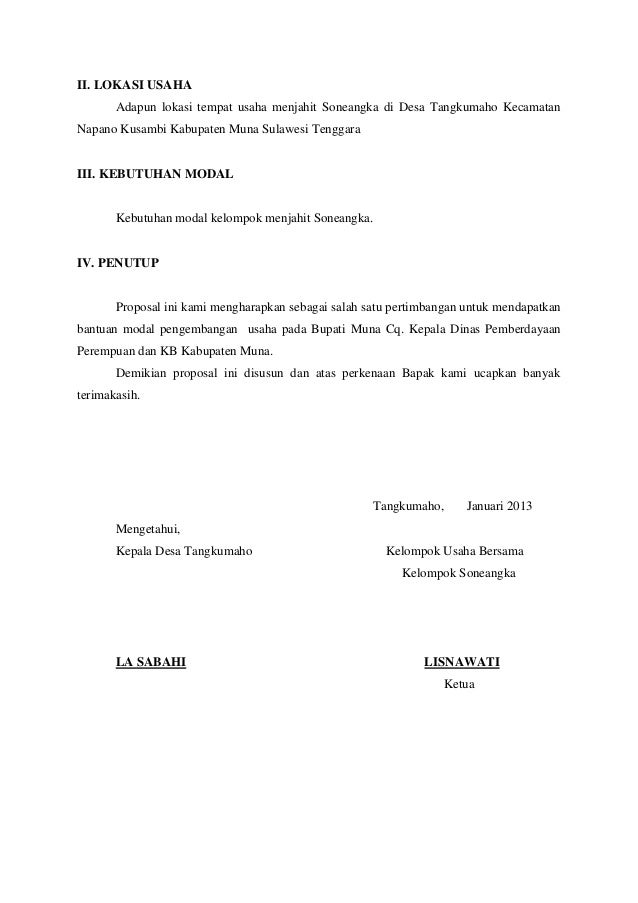 Contoh Proposal Permohonan Bantuan Modal Usaha Menjahit – bonus Contoh Proposal Permohonan Bantuan Modal Usaha Menjahit – bonus